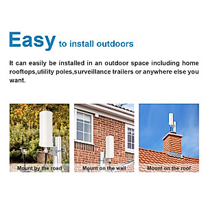 4G LTE Antenna Outdoor(698-2700 MHz) 3G/4G LTE Omnidirectional Antenna with SMA Male Extension Cable KMR240,Outdoor Pole/Wall Mount Omni Antenna for Signal Booster/Cellular Amplifier/4G LTE Router