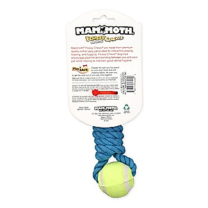Mammoth Flossy Chews Twister Rope Toy with Tennis Balls – Premium Cotton-Poly Tug Toy for Dogs – Interactive Dog Tug Toy – Rope Dog Toy with Tennis Balls for Small Dogs - Mini 7.5" - Assorted Colors