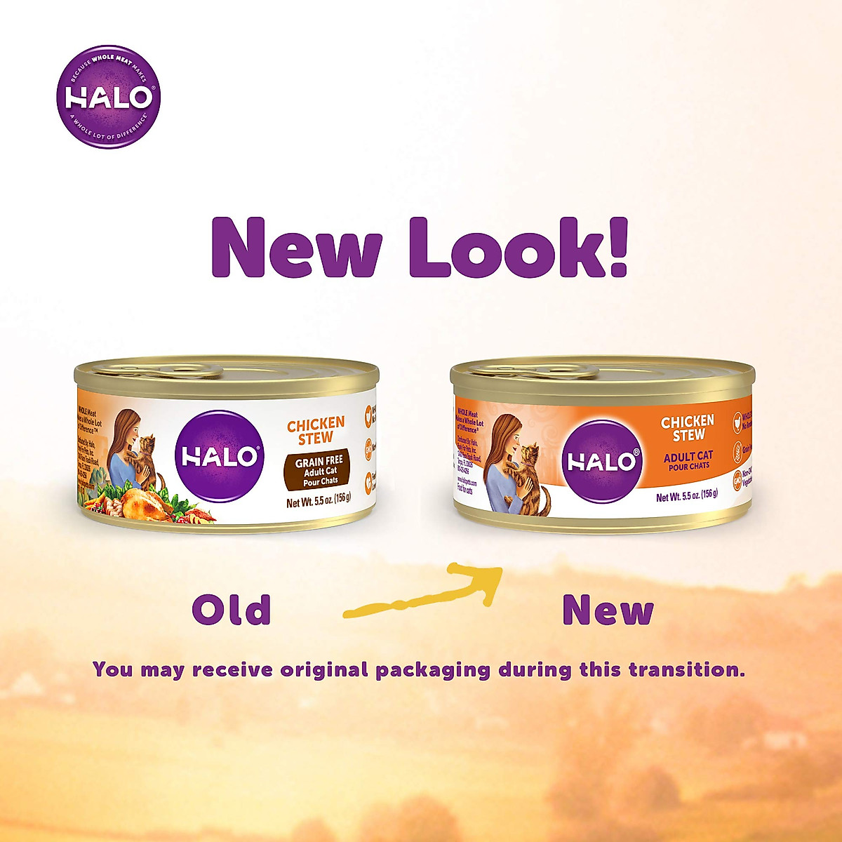 Halo Adult Wet Cat Food, Grain Free, Chicken Stew 5.5oz Can (Pack of 12)