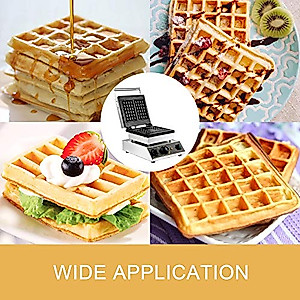 VBENLEM 110V Commercial Waffle Maker 4Pcs Nonstick 2000W Electric Waffle Machine Stainless Steel 110V Temperature and Time Control Rectangle Belgian Waffle Maker Suitable for Bakeries Snack Bar Family