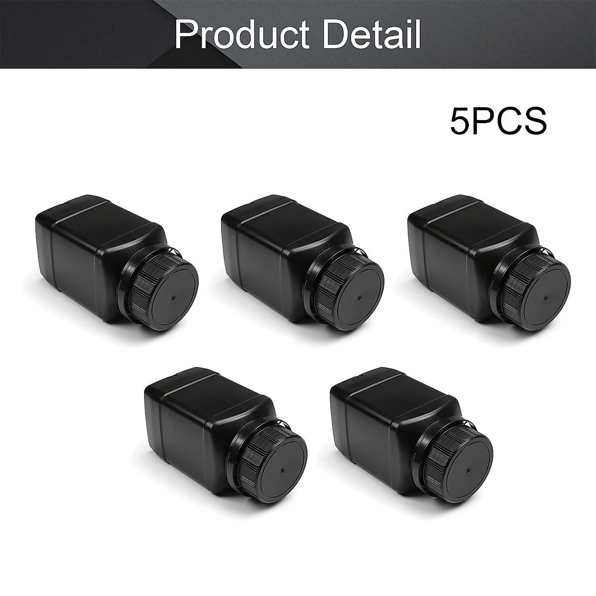 Othmro 250ml/8.45oz Plastic Lab Chemical Reagent Bottles,5pcs 40mmx115mm(IDxH) Square Wide Mouth Liquid/Solid Sample Storage Container Sealing Bottles Black with Anti-Theft Cap