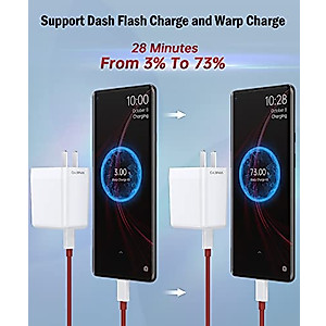 Oneplus Warp Charger for 9R/9/9 Pro, Oneplus Warp Charger 65w Set Compatible with 8 Pro/8T/8/7 Pro/7T/7T Pro, Include 65w Power Adapter, 2 Pack USB Dual Type-C Data Cable (1M/3.3ft) (1,5M/5.0ft)