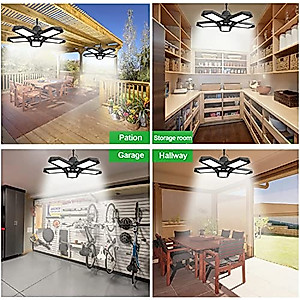 Solar Shed Light Indoor Outdoor,Waterproof Solar Pendant Light 6500K Solar Motion Sensor Light with Remote Control 5-Leaf Adjustable Solar Garage Lights for Home,Shop,Barn,Garden,Patio (Single-Head)