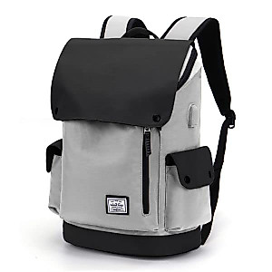 WindTook Travel Laptop Backpack for Men Casual Daypack with USB Charging Port School College Computer Book Bag Fit for 15 Inch Notebook, Gray