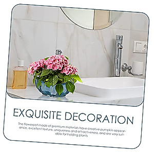 DOITOOL Home Decor Indoor Bonsai Balcony Hole Succulent Ceramic Floral Pots Decorative Glazed Desktop Planting Plant Stand Home for Containers Retro Pot Small Drainage Mini Planter Flower Desk Decor