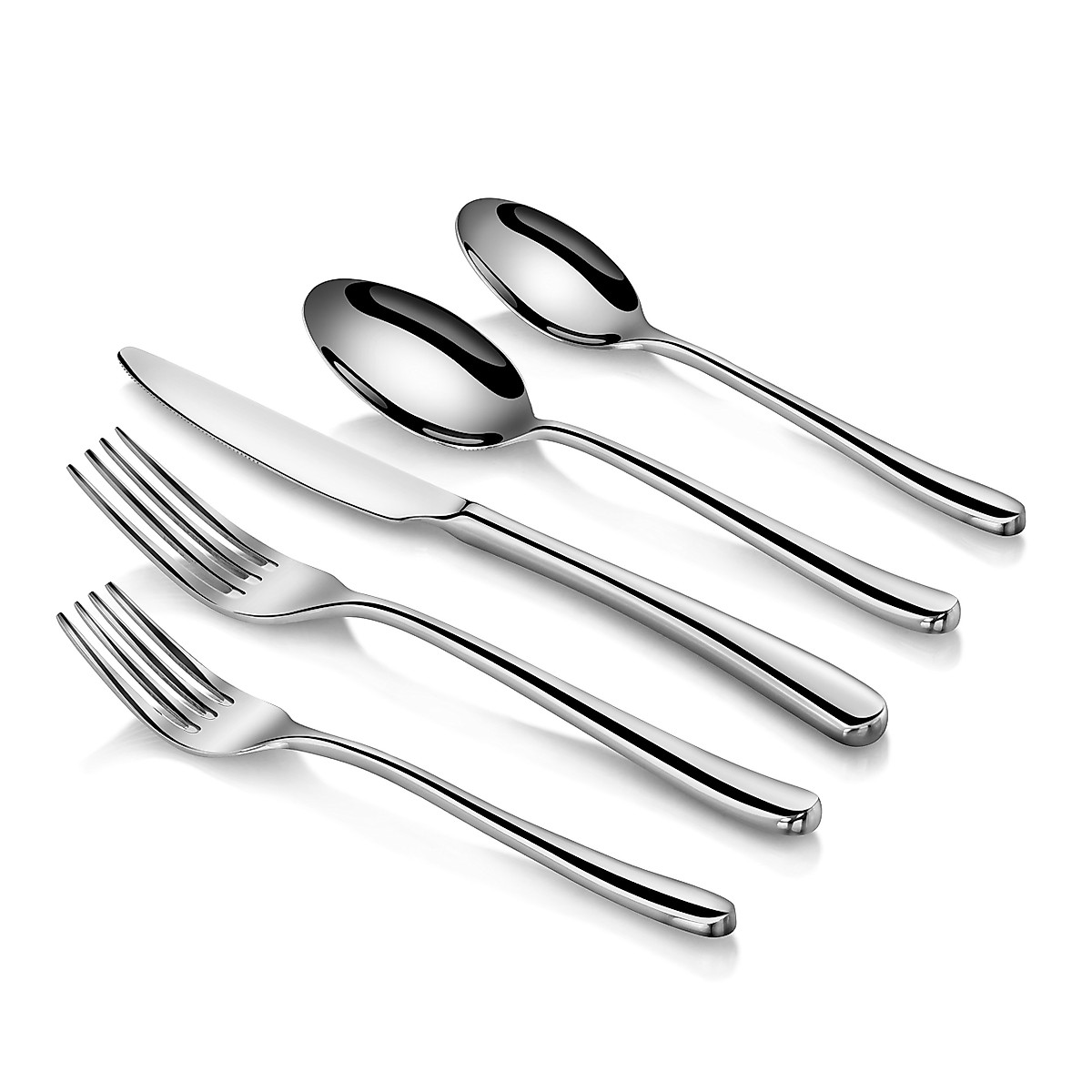 Artaste 56525 Rain II Forged 18/10 Stainless Steel Flatware 20 Piece Set, Service for 4, Silver