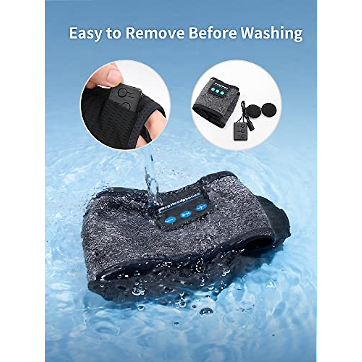 Sleep Headphones Headband Headphones, 10+ Hours Play Time with Stereo HD Hi Fi Speakers, Sports Headband Built in Speakers Perfect for Workout,Running,Yoga,Travel,Insomnia