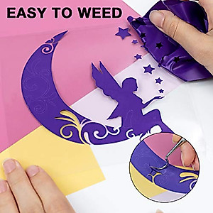 HTVRONT HTV Heat Transfer Vinyl Bundle (12 Pack) - 12 Inch by 5 Feet HTV Vinyl Rolls, Easy to Cut Iron on Vinyl for Cricut & Cameo, Easy to Weed Heat Transfer Vinyl