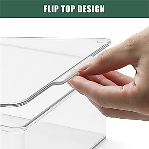 SSTATES Clear Acrylic Dryer Sheets Holder, Flip-top Laundry Pods Container with 2 Label Decals for Laundry Room Organization and Décor, Stackable Storage Box (1 Pc)