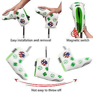 BIG TEETH Golf Blade Putter Cover Headcover Club Protector Magnetic Bar Closure Lucky Putter Cover for Scotty Cameron Taylormade Odyssey