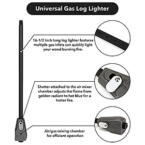Stanbroil Universal Gas Log Lighter Starter with Mixer for Natural Gas Wood Burning Fireplaces