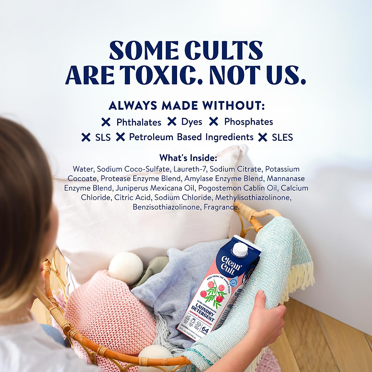 Ultra Concentrated Liquid Laundry Detergent Soap, 192 loads (96 oz), Long Lasting Scent, 90% Less Plastic, No Harsh Chemicals, Juniper Sandalwood, Defeats Stains & Odors, HE/Standard Compatible