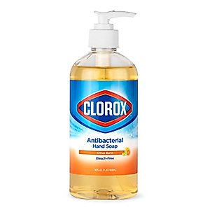 Clorox Antibacterial Liquid Hand Soap Pump - 16 oz Citrus Burst Antibacterial Hand Soap - Liquid Hand Soap Eliminates Germs and Bacteria, Soft on Hands Tough on Dirt