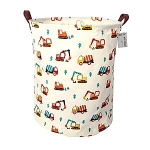 Large Storage Basket,Laundry Hamper/Bathroom/Home Decor/Collapsible Round Storage Bin,Boys and Girls Hamper/Boxes/Clothing(Cars)