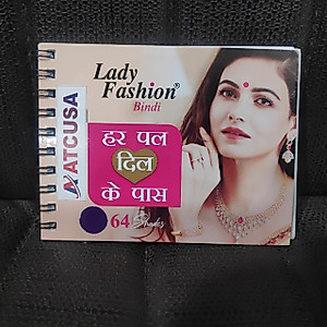 ATCUSA Lady Fashion Premium Spiral Book Round Multicolored Bindi with Crystals - Temporary Tattoo/Body Art/Jewel - Various Sizes 8mm - 80 Bindis