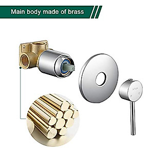 Aihom Shower Faucet Chrome Shower Head Set, Single Handle Brass Rough-in Valve Shower System with Shower Arm and 8-Inch Touch-Clean Shower-head Shower Trim Kit