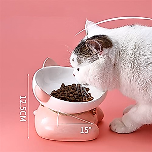 FUUIE Bowls for Food and Water Cat Bowl Ceramic Foot Bowl Cat Food Bowl Cat Food Bowl Pet Bowl Cat Water Bowl Neck Guard Cat Bowl Pet Accessories Pet Supplies (Color : Blue)