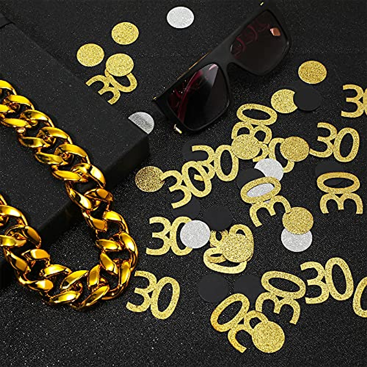 120 Pieces Number 30 Glitter Table Confetti for Her 30th Birthday Anniversary Party Supplies Table Decoration