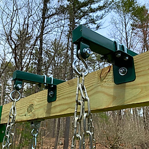 Safe Kidz Glider Swing Set: Complete Kit Combines Back-to-Back Double Swing, Adjustable 18-Inch Swing Set Brackets & Plastic-Coated Steel Swing Chains, Includes Hardware & Full Instructions