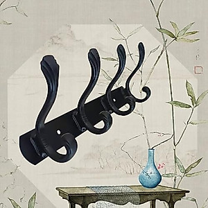 AOLZUNK Wall Mount Coat Rack, Stainless Steel Rack with 4 Hooks for Hanging Coats Towels Keys for Kitchen, Bathroom,