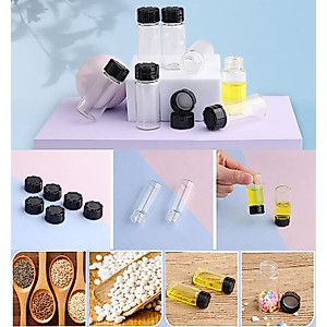 JIUWU 10 Pack Clear Glass Bottles Vial Liquid Sampling Sample Glass Bottles Vials Screwcap Capacity 10 ml (0.3 Oz)