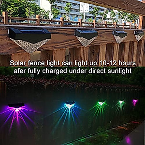 IVWVI Solar Deck Lights, Solar Fence Lights, Diamond Crystal Lampshade, Warm White/Color Changing Modes, Solar Step Lights Outdoor Waterproof led for Garden, Patio, Stair, Step, Yard, Path, 6 Pack