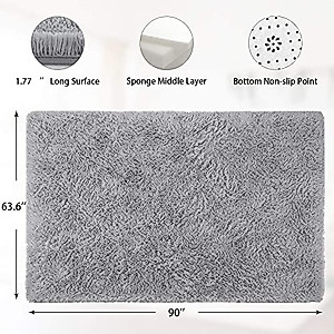 Guucha Premium Fluffy Area Rug, 5x7 Feet Soft and Fuzzy Shag Rugs for Boys Girls, Cozy Carpet for Bedroom Living Room Nursery with Strong Backing, Grey