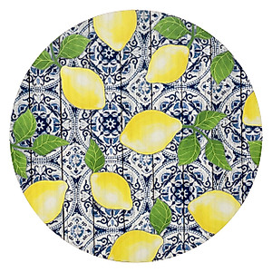 Boston Warehouse Blue and White Lemons Lazy Susan, 12 inch