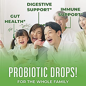 Probiotics for Women Men & Kids | USDA Organic Probiotics for Digestive Health | Acidophilus Probiotic | Gut Health & Immune Support Supplement | Vegan | Non-GMO | Gluten Free | 4 Fl Oz