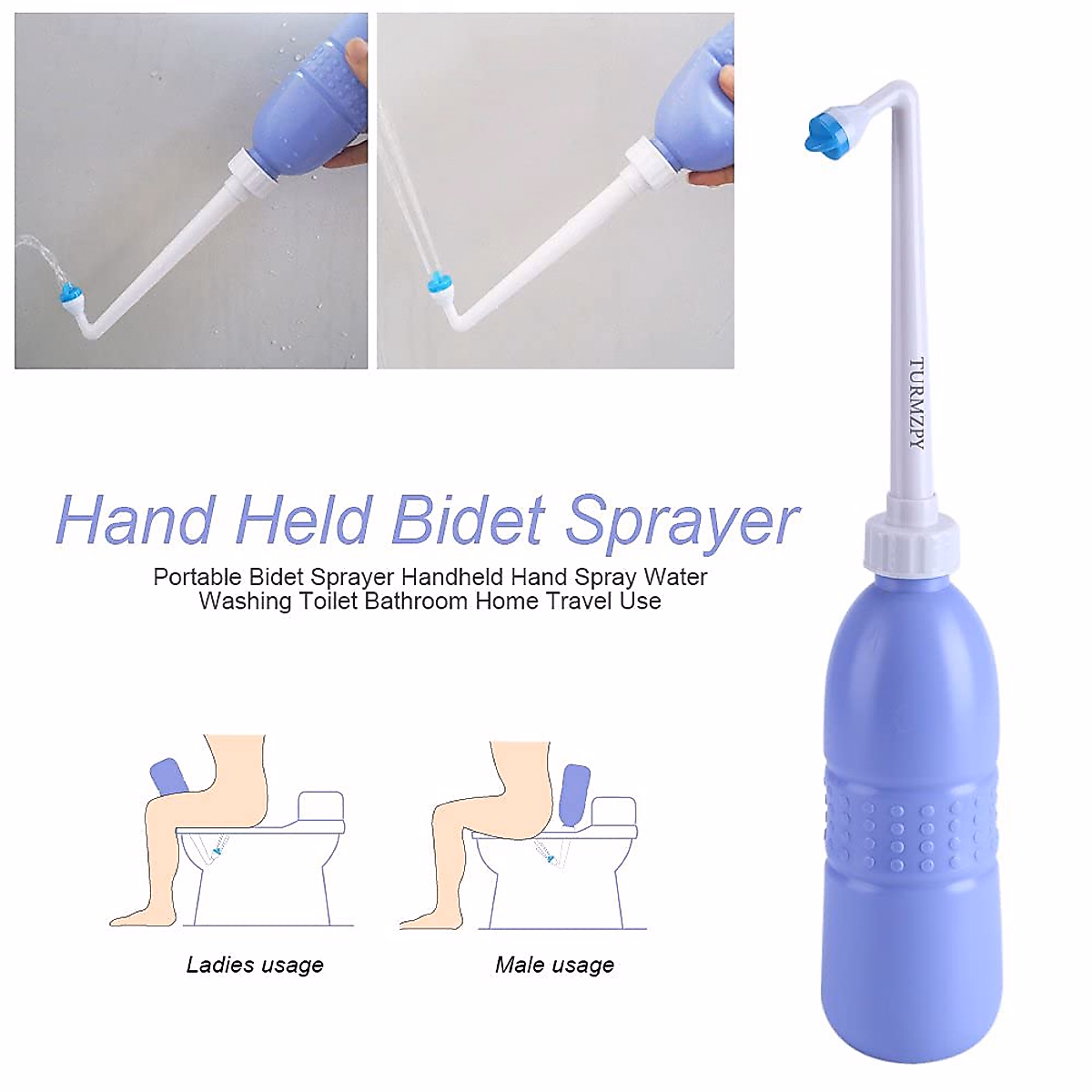 TURMZPY Portable Bidet 600ml Travel Bidet Plastic EVA Bottle Personal Hygiene Bidets Cleaning Device
