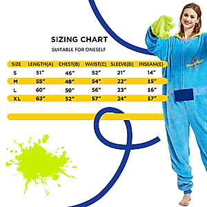 Yemnut Snug Fit Adult Unisex Onesie Cosplay Costume，One Piece Pajama Halloween Homewear Suit for Women and Men (Large, Alien)