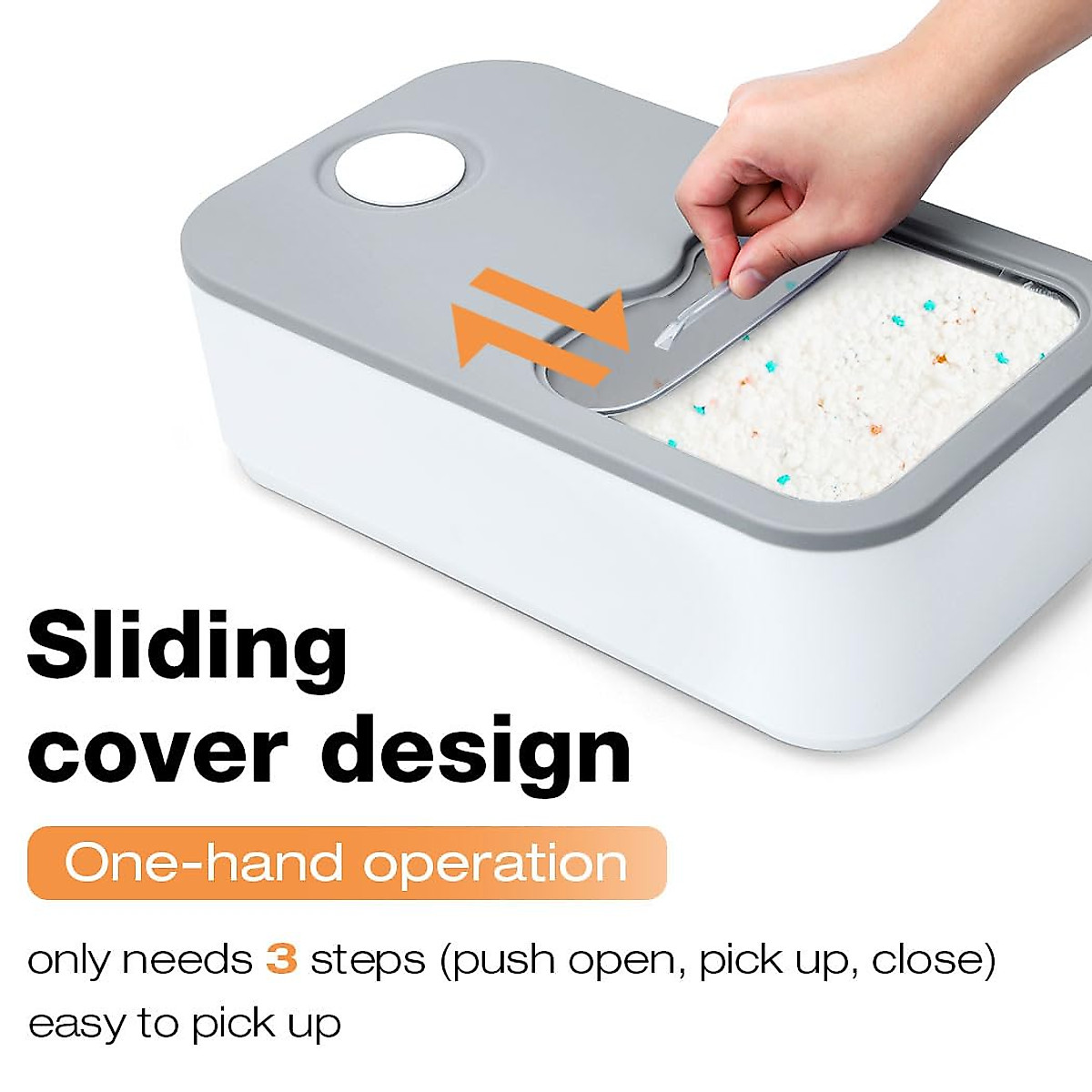 Conworld Laundry Powder Container, Large Capacity Holds 7.5Lb Laundry Powder for Laundry Room Organization and Storage, Laundry Detergent Container With a Cup, Laundry Pods Container(Grey)