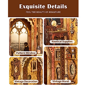 CUTEBEE Book Nook Kit, DIY Booknook Miniature House Tiny House 3D Wooden Puzzle Dollhouse Kit for Adults and Teens, Bookshelf Insert Decor, DIY Craft Gift Model Build