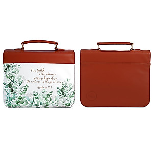 Kinsman Company Faux Peanut/Green Eucalyptus KJV Bible Cover Case for Women/King James Bible Cases for Woman/Large Bible Covers for Women/Bible Bags for Women Organizer/Leather Bible Covers for Women