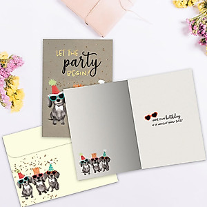 Tree-Free Greetings - Humorous Birthday Cards - Artful Designs - 1 Card + Matching Envelopes - Made in USA - 100% Recycled Paper - 5"x7" - Party Dogs (GO65230)