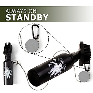 Caddy Splash Golf Water Brush - Retractable Brush with Nylon-Bristles Head - Wide Cleaning Coverage - Anti-Leak Reservoir Tube - Squeeze Bottle for Easy Cleaning - 7.5 Inches, Holds 4 Ounces of Water