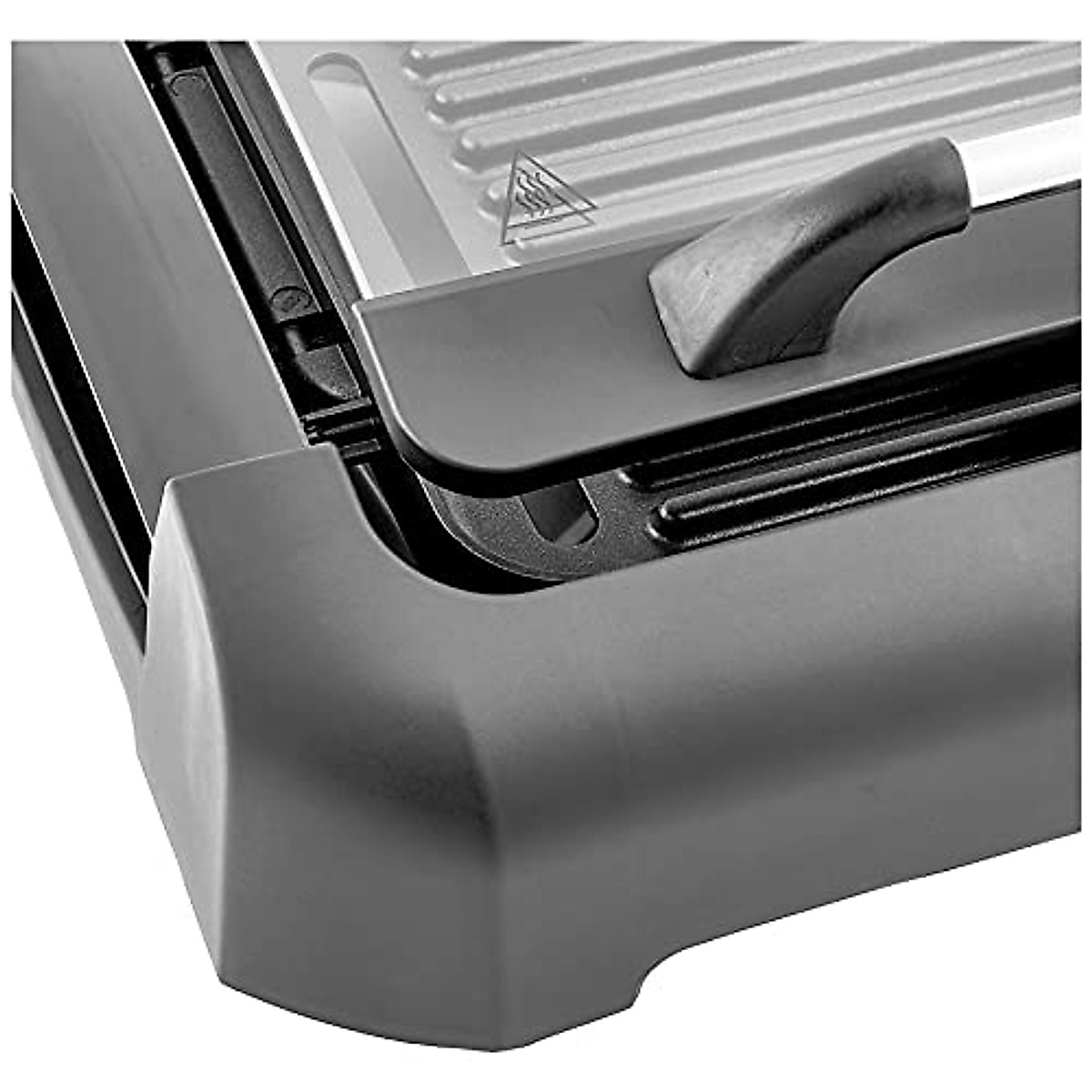 MegaChef Heavy Gauge Aluminum Reversible Indoor Grill and Griddle with Removable Glass Lid, 15" by 11", Black