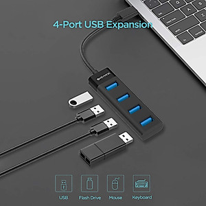 4-Port USB C Hub, KEYMOX Compact Size Type C Adapter with 4 USB 3.0 Ports USB Type C Hub for MacBook Pro 2019/2018/2017, Google Chromebook Pixelbook, XPS, Samsung S9/S8 and More USB Type C Devices
