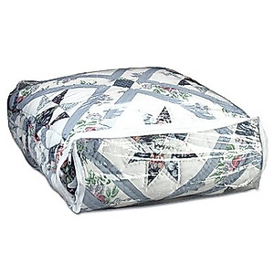 Clear Vinyl Plastic Zippered Blanket Storage Pouch Bags for Throws, Blankets, Quilts - 15 x 6 x 18 Inches 4-Pack Set of Clear Organizer Bags