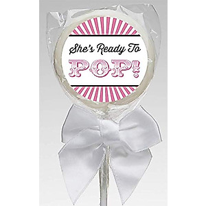 Pink Ready to Pop Baby Shower Stickers | 36 Matte Stickers | 2 Inches Round | Ready to Pop Baby Shower Labels