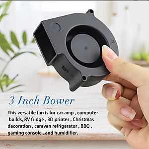 Wathai DC Centrifugal Fan 12V 75mm x 30mm Brushless Cooling Turbo Blower Fan 3 inch