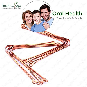 HealthAndYoga™ qSwipe Lite Copper Tongue Cleaners (Pack of 12) – Prevents Bad breath, Improves taste- Flexible, Curved ends provide good grip – Complete Oral Care/Hygiene for Travel/Office/Home
