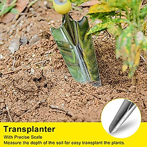 Garden Tools Set, Carsolt 3 Piece Stainless Steel Heavy Duty Gardening Tools Includes Trowel, Transplant and Hand Rake with Non-Slip Ergonomic Handle, Gardening Kit with Gift Box Ideal Garden Gifts