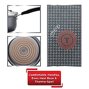 T-fal Signature Titanium Nonstick 3 Qt. Saucepan with Lid, Grey, B06124