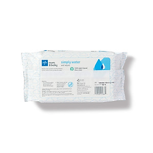 Medline Simply Water Baby Wipes, 99% Water Solution Wipes, 100% Plant-Based Bamboo Fiber Cloth, 60 Count (Pack of 12)