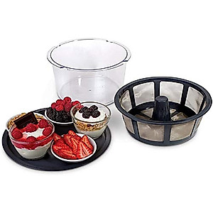 Euro Cuisine GY60 Greek Yogurt Maker with Ultra Fine Mesh Stainless Steel Strainer Basket