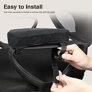 Epicover Memory Foam Chair Armrest Pads, 1 Pair Office Chair Arm Pads, Gaming Chair Arm Rest Pillows, Desk Chair Elbow Support Cushions for Offices, Study Rooms, Game Rooms