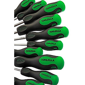 TOOLZILLA Screwdriver Set, 10 Piece Magnetic Screwdriver Tool Set for DIY Hand Tools. High performance Set | Screwdriver with Comfort Grip, Cross-Head Screwdriver Heads, Flat Heads.