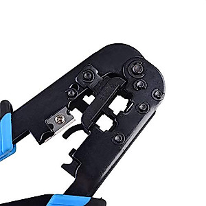 Cable Matters Modular RJ45 Crimp Tool (Ethernet Crimper) with Built-in Wire Cutter and Stripper - 10-Pack Cat6 RJ45 Connectors Included