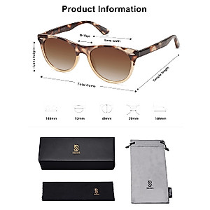SOJOS Classic Polarized Sunglasses for Women Men Small UV400 Lenses SJ2076 with Brown Tortoise/Brown